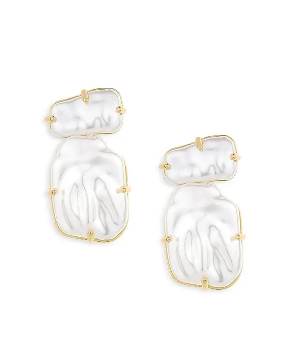 Ettika Pearlized Drop Earrings - White