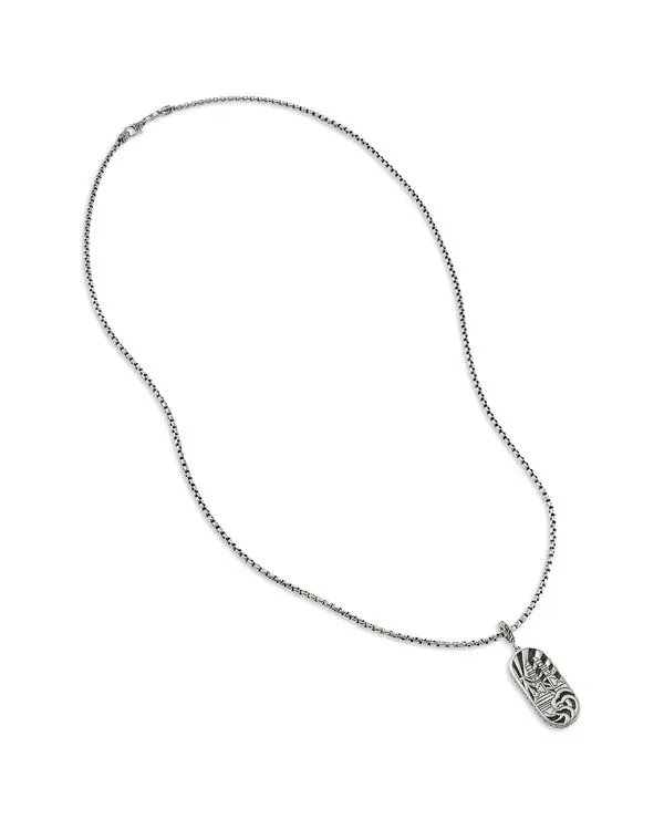 John Hardy Sterling Silver Classic Chain Dog Tag Necklace