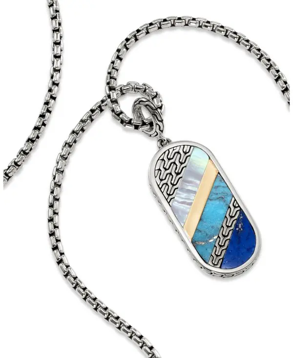 John Hardy Sterling Silver Classic Chain Dog Tag Necklace
