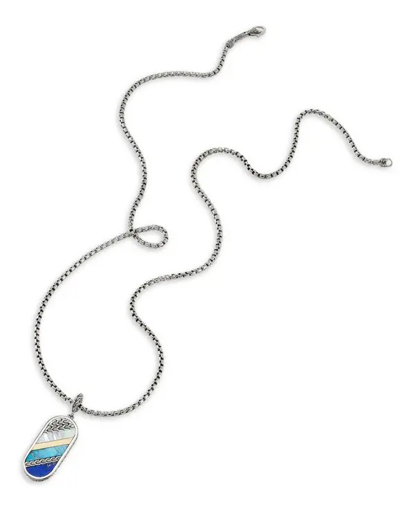 John Hardy Sterling Silver Classic Chain Dog Tag Necklace