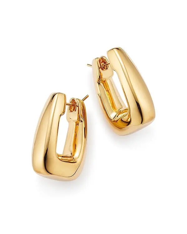 ALBERTO AMATI 14k Yellow Rectangle Hoop Earrings - Gold