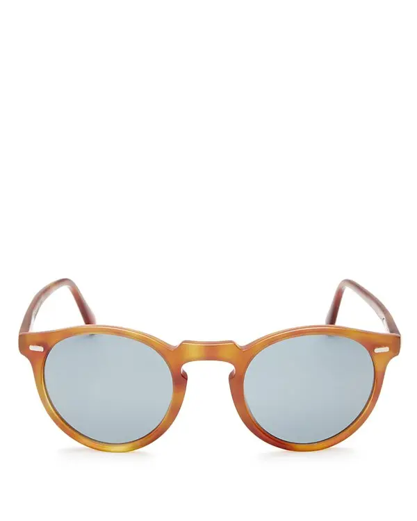 Oliver Spencer Gregory Peck Round Sunglasses, 47mm - Light Brown