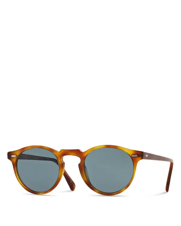 Oliver Spencer Gregory Peck Round Sunglasses, 47mm - Light Brown
