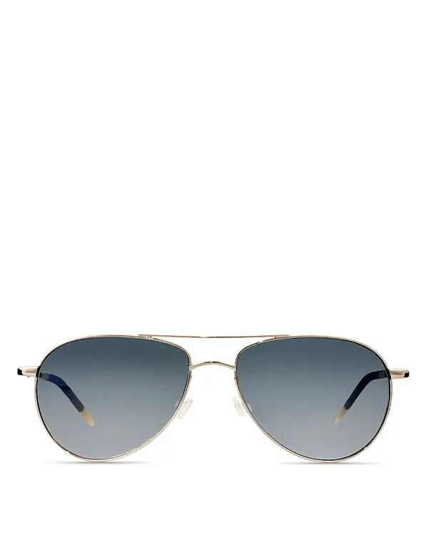 Oliver Spencer Benedict Polarized Aviator Sunglasses, 59mm - Silver/chrome Sapphire