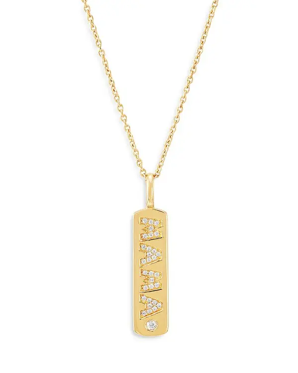 Bloomingdale'S Diamond Dog Tag Pendant Necklace - Gold