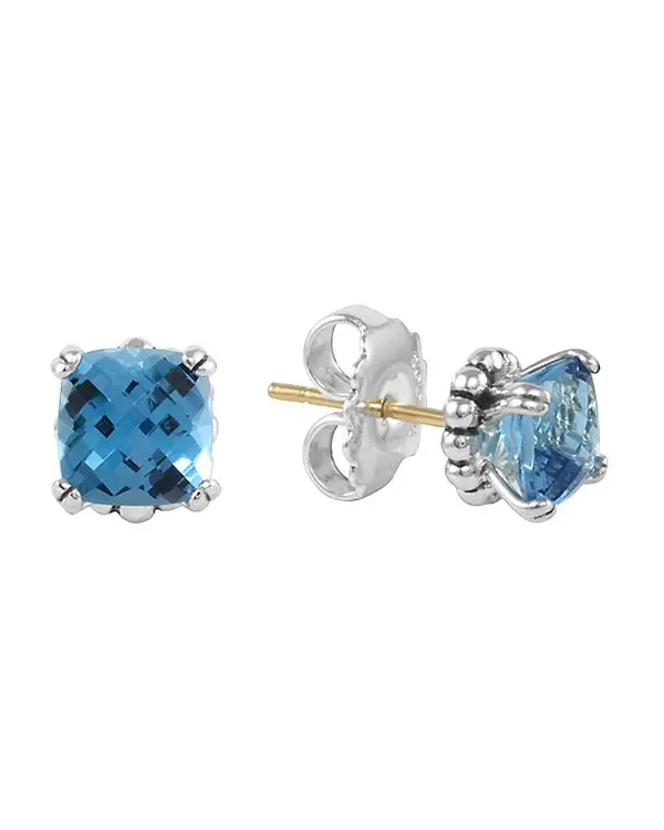 Lagos Sterling Silver & Stud Earrings - Blue Topaz