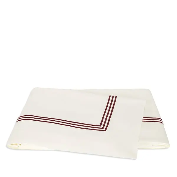 MATOUK Bel Tempo Nocturne Standard Pillowcase, Pair - Ivory/red