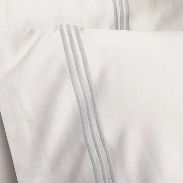 MATOUK Bel Tempo Nocturne Sateen Standard Pillowcase, Pair - Silver