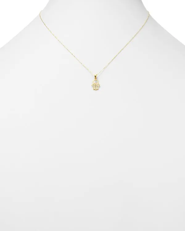 MOON & MEADOW 14k Yellow Hamsa Hand Pendant Necklace