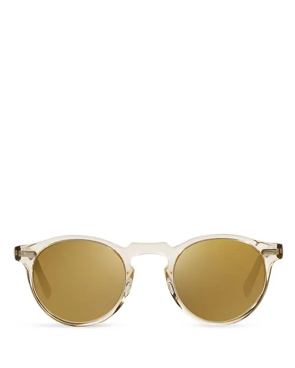 Oliver Spencer Gregory Peck Mirrored Sunglasses, 47mm - Clear/gold Mirrored Solid