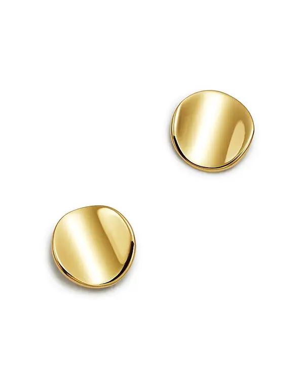 MOON & MEADOW Curved Circle Stud Earrings - Gold