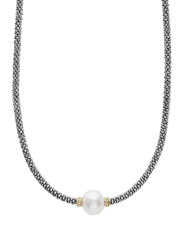 Lagos 18k Gold And Sterling Silver Pearl Necklace - White/multi