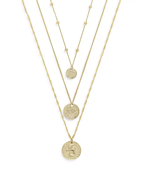 Ettika Coin Pendant Necklace Set - Gold