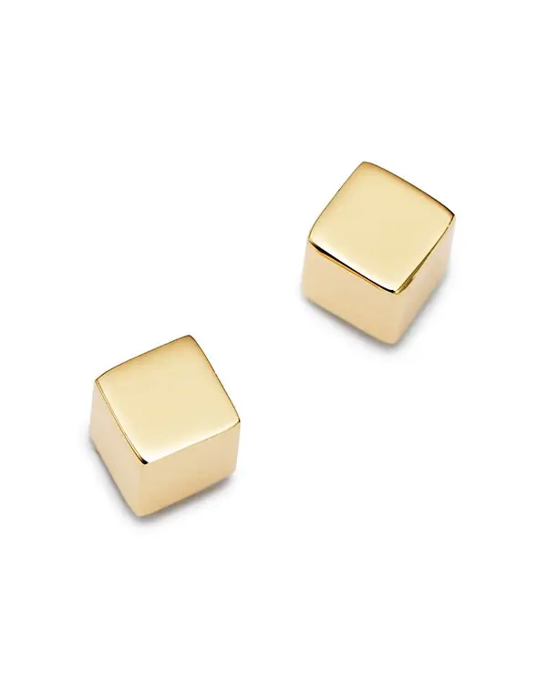 MOON & MEADOW Cube Stud Earrings - Gold