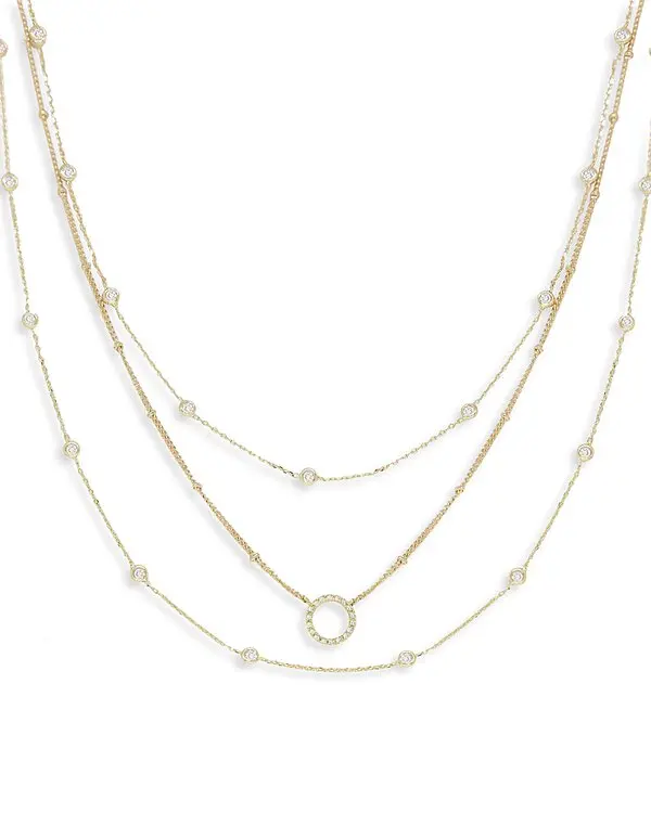 Ettika Crystal Cubic Zirconia Layered Collar Necklace - Gold