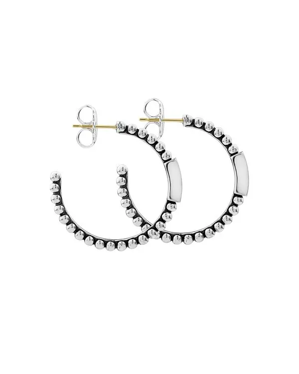 Lagos Sterling Silver And Diamond Hoop Earrings - White/silver