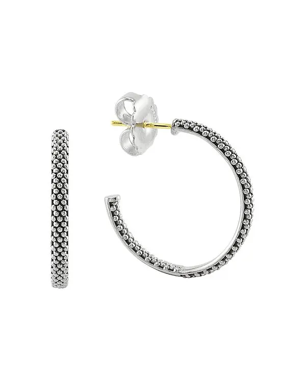 Lagos Sterling Caviar Hoop Earrings - Silver