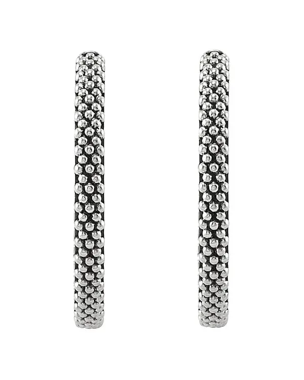 Lagos Sterling Caviar Hoop Earrings