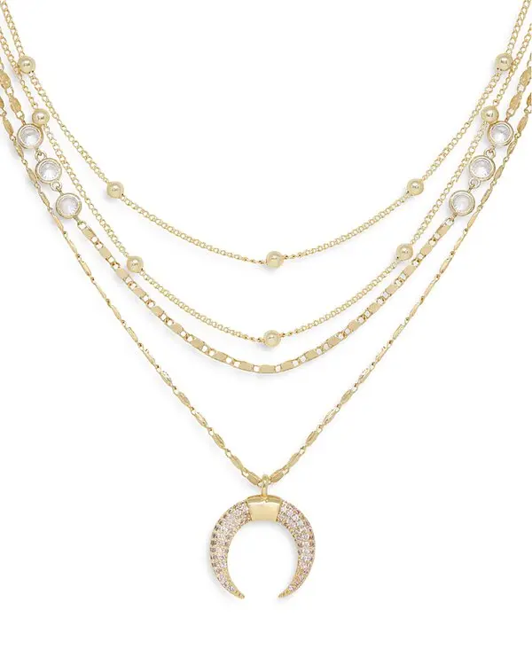 Ettika Horn Pendant Layered Necklace - Gold