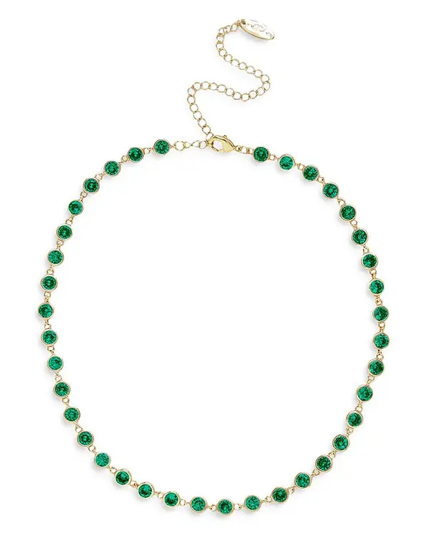 Ettika Bezel Choker Necklace - Green