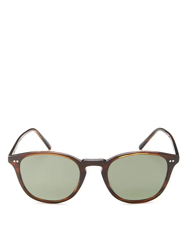 Oliver Spencer Forman Round Sunglasses, 51mm - Tortoise/green Polarized