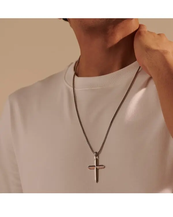 John Hardy Sterling Classic Chain Cross Pendant Necklace