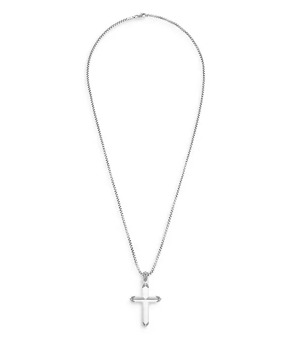 John Hardy Sterling Classic Chain Cross Pendant Necklace