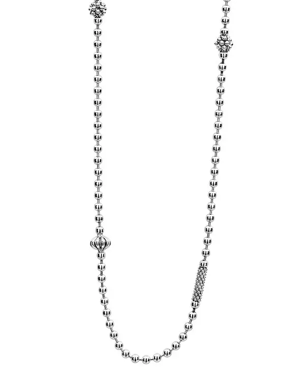 Lagos Sterling Caviar Icon Necklace - Silver