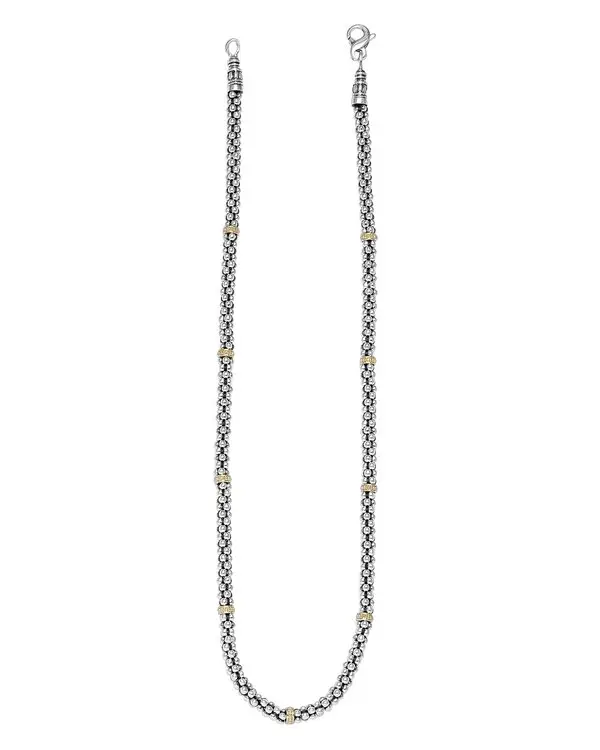Lagos 18k Gold And Sterling Silver Caviar Mini Rope Necklace