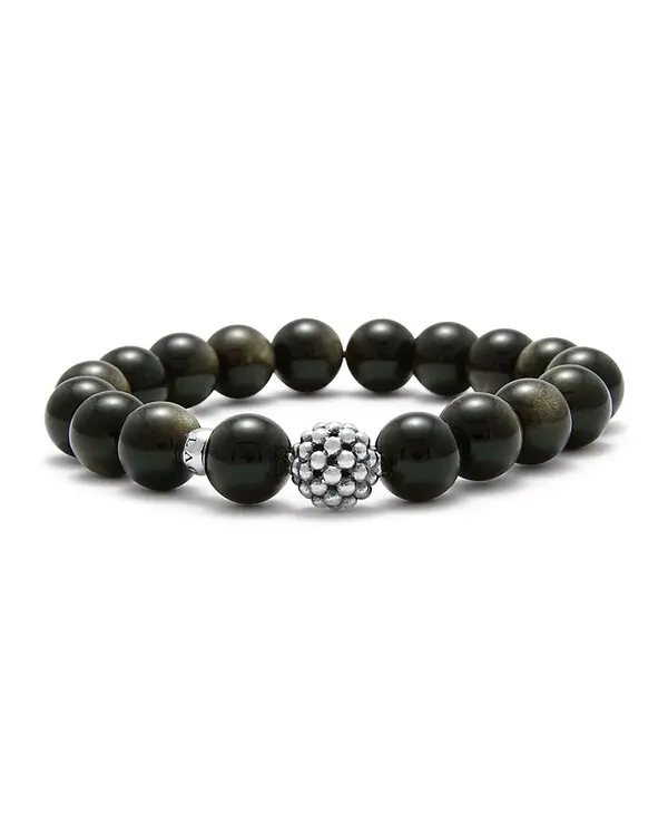 Lagos Caviar Ball Beaded Bracelet - Obsidian