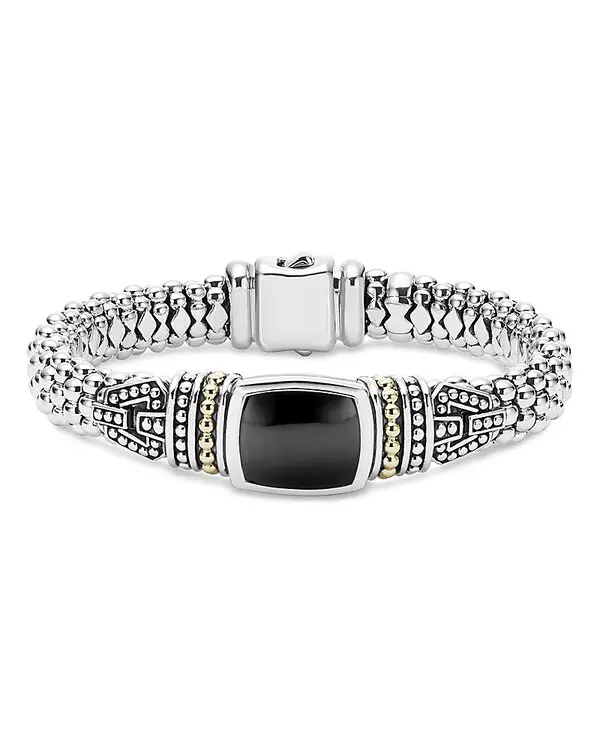 Lagos 18k Gold And Sterling Silver Rittenhouse Bracelet With Onyx - Black/silver