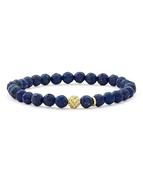 Lagos 18k Gold Caviar Icon Lapis Bracelet - Blue/gold