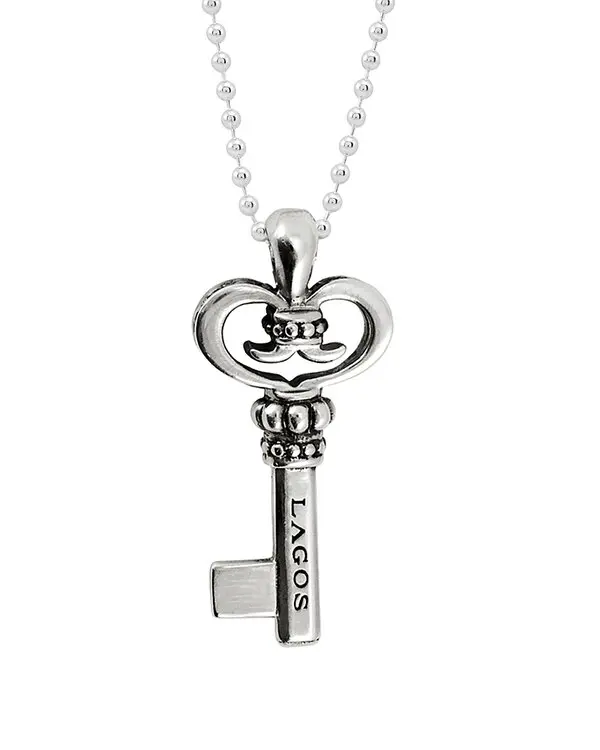 Lagos Signature Sterling Key Pendant Necklace - Silver