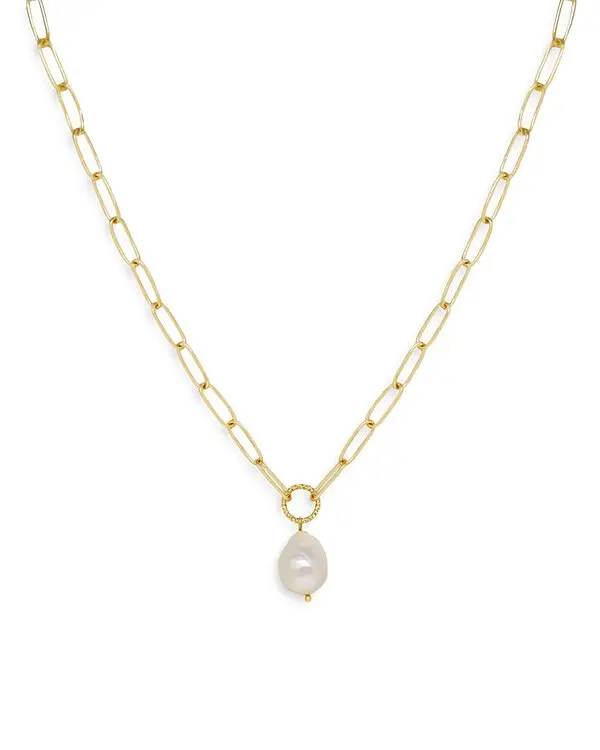 Ettika 18k Plated Pearl Chain Necklace - Gold