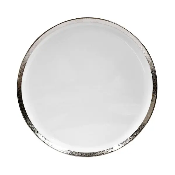 Bernardaud Torsade Round Tart Platter - White/platinum