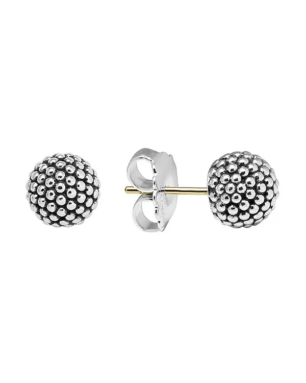 Lagos Sterling Caviar Stud Earrings - Silver