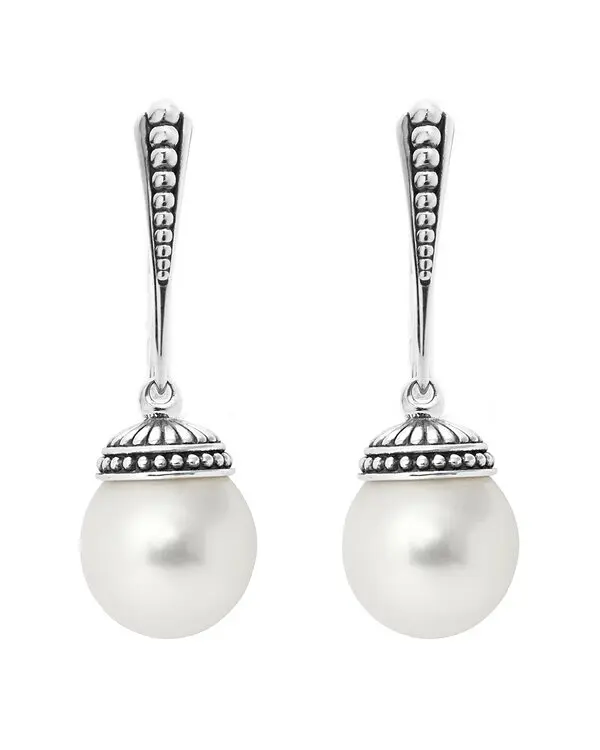 Lagos Sterling Silver Luna Pearl Drop Earrings