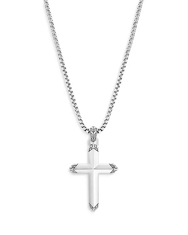 John Hardy Classic Chain Cross Pendant Necklace - Silver