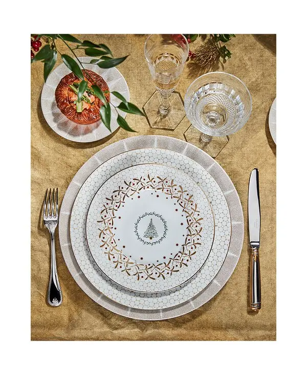 Bernardaud Noel Blanc Salad Plate - White