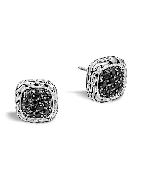 John Hardy Kali Lava Stud Earrings - Black/silver