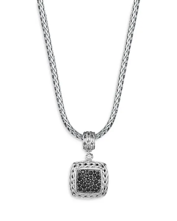 John Hardy Classic Chain Black Sapphire Pendant Necklace - Black/silver