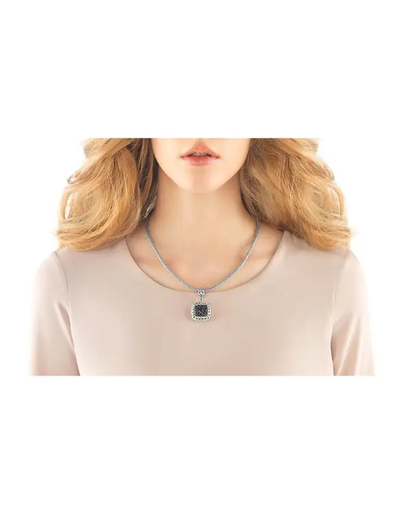 John Hardy Classic Chain Black Sapphire Pendant Necklace - Black/silver