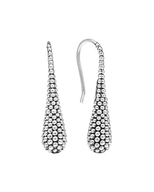 Lagos Sterling Caviar Tear Drop Earrings - Silver