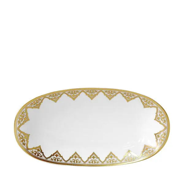 Bernardaud Venise Relish Dish - White/gold