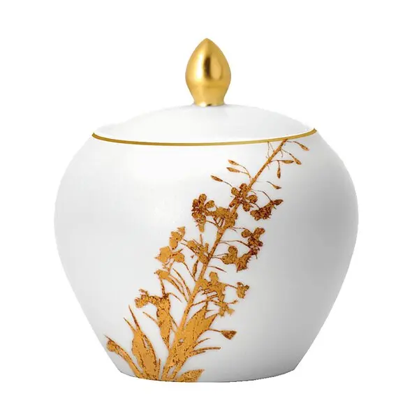 Bernardaud Vegetal Sugar Bowl - White/gold