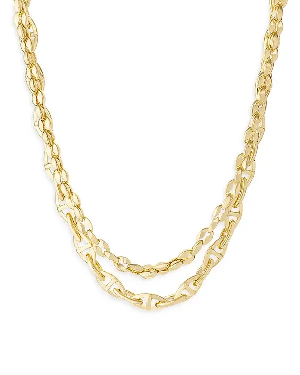 Ettika 18k Plated Linked Chain Necklace Set - Gold