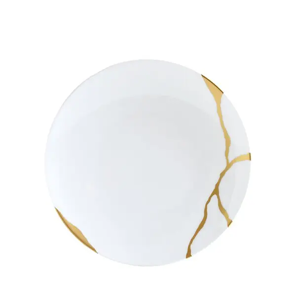 Bernardaud Kintsugi-sarkis 24k Gold Coupe Salad Plate - White/gold