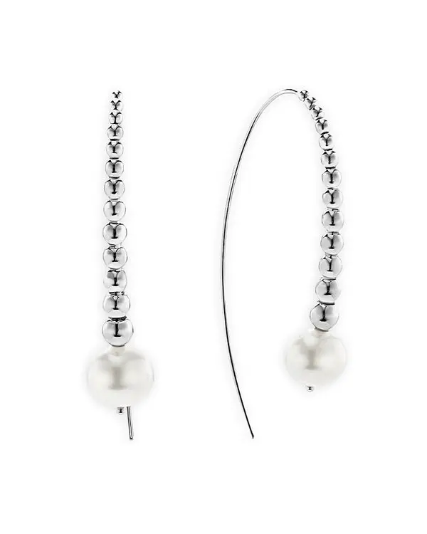 Lagos Sterling Silver Pearl Drop Earrings - White/silver