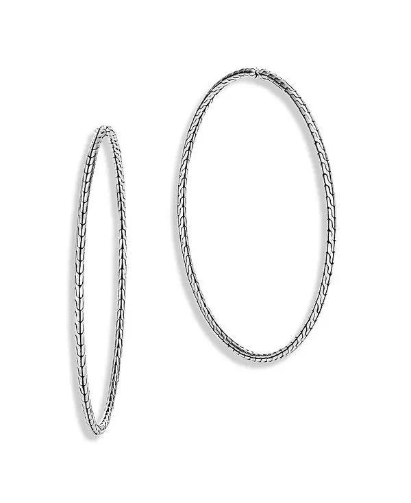 John Hardy Sterling Classic Chain Extra-large Hoop Earrings - Silver