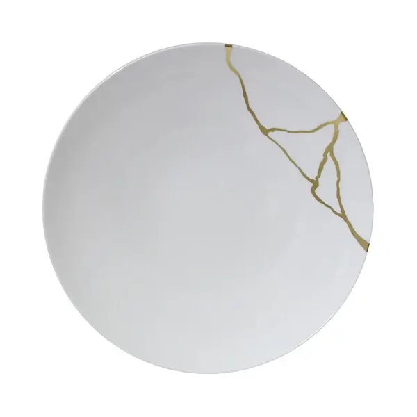 Bernardaud Kintsugi-sarkis 24k Gold Dinner Plate - White/gold